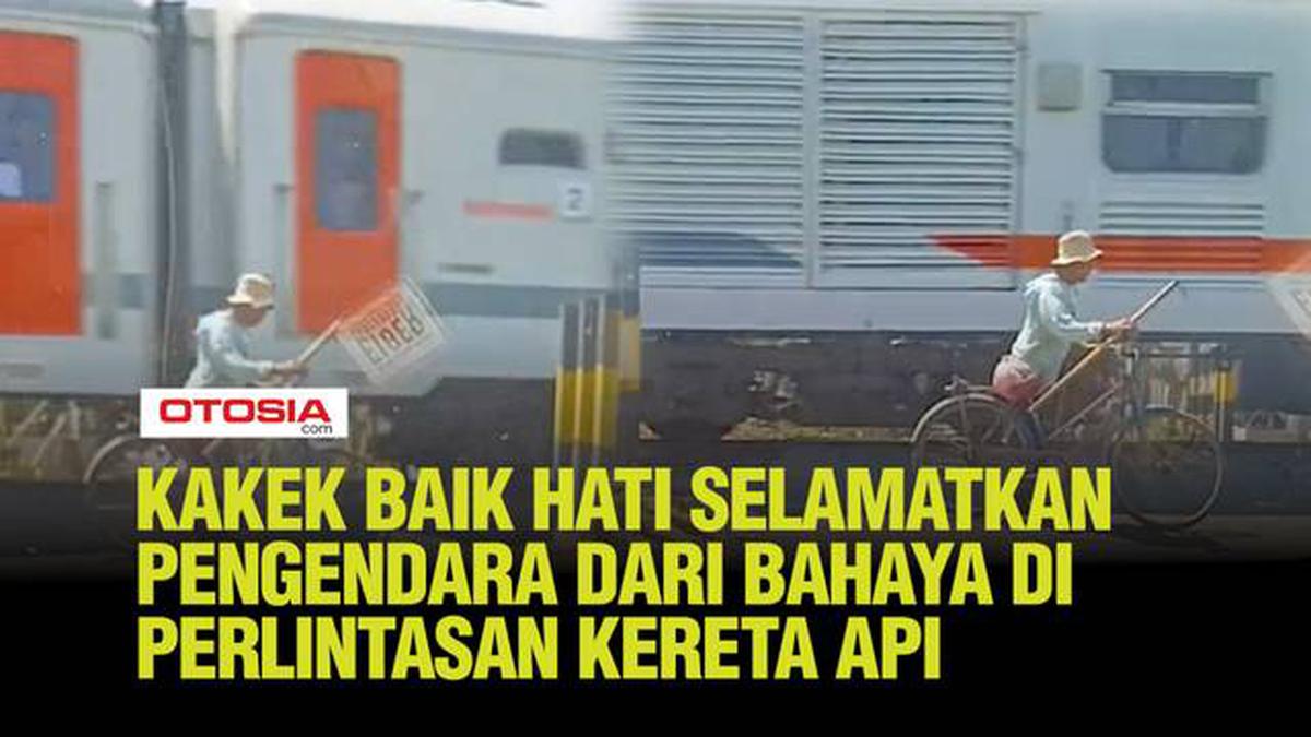 Kakek Baik Hati Selamatkan Pengendara Dari Bahaya Di Perlintasan Kereta