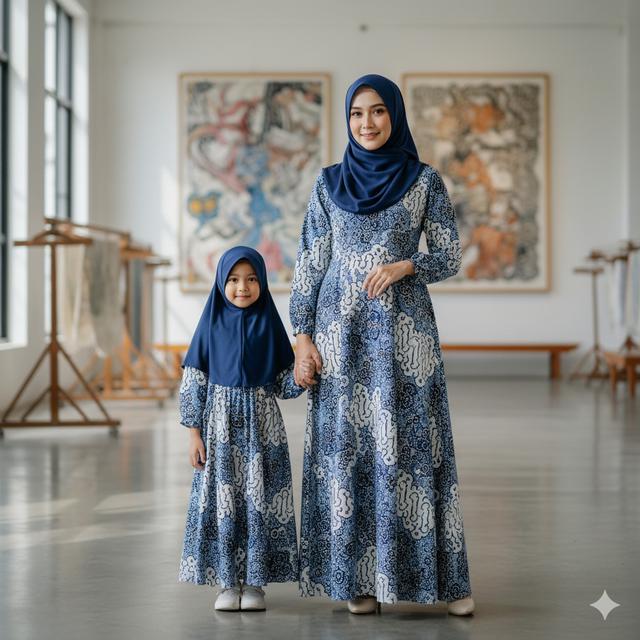 7 Inspirasi Model Batik Hijab Syari Elegan untuk Peringati Hari Batik 2 ...