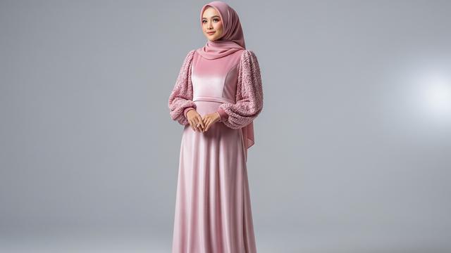 7 Inspirasi Model Gamis Velvet Premium dengan Payet Halus, Pesona Mewah ...