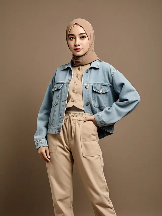 8 Ide OOTD Hijab dengan Jaket Jeans, Inspirasi Outfit Ngampus dan Aktivitas Outdoor - Islami ...
