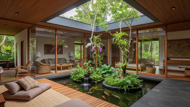 8 Model Rumah Modern Kaca dengan Taman Indoor Atrium, Cocok untuk Introvert