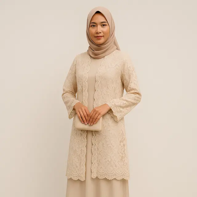 11 Rekomendasi Gamis Outer Brokat Tren 2025, Tetap Elegan dalam ...