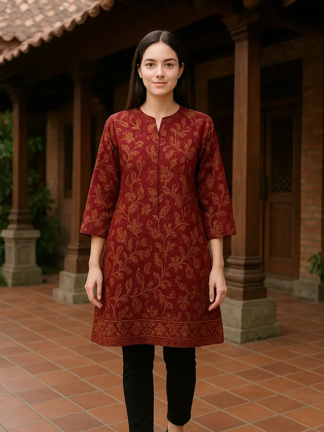 7 Model Batik Merah Maroon Wanita Terbaru yang Menarik dan Stylish ...
