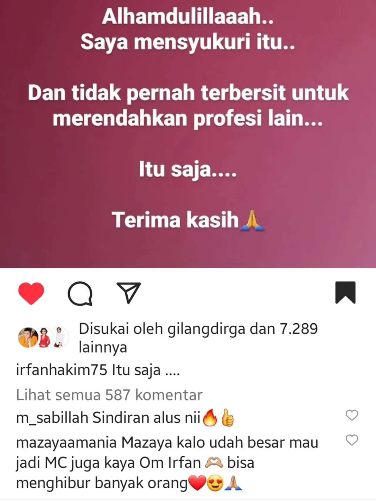 Irfan Hakim Ungkap Bangganya Jadi MC Tanpa Rendahkan Profesi Lain, Netizen Kaitkan dengan ...