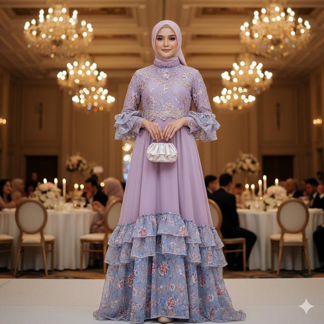 7 Tren Baju Batik Syar’i Kombinasi Brokat, Tampil Anggun dan Elegan di ...
