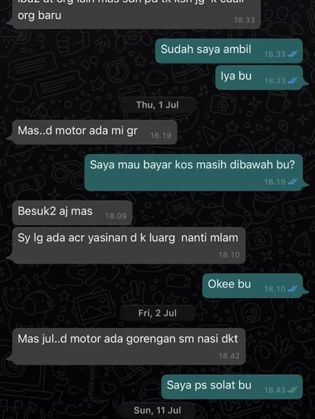 6 Chat Ibu Kos Ajak Makan di Rumahnya Ini Idaman Banget - Hot Liputan6.com