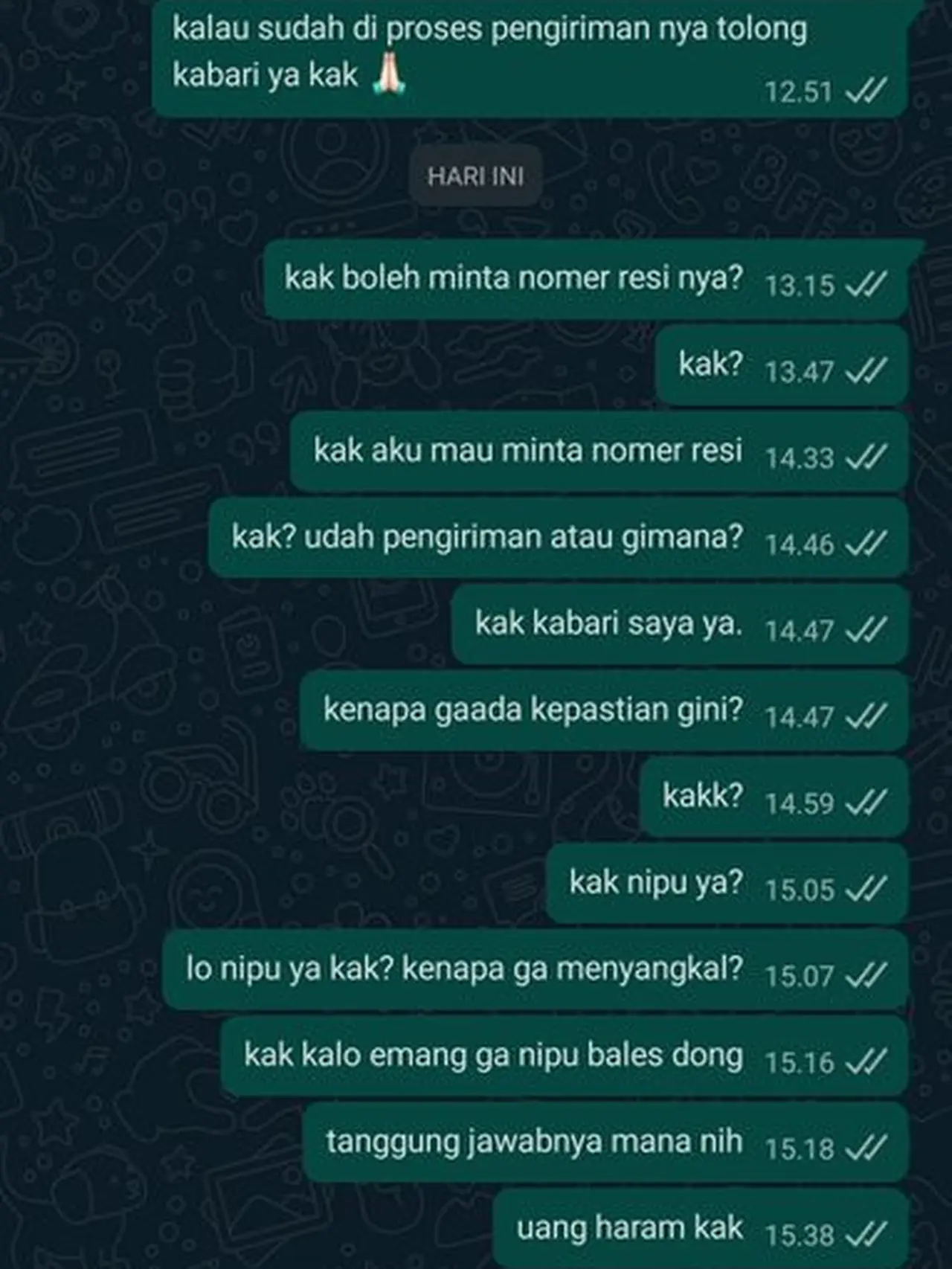 6 Chat Minta Nomor Resi Pengiriman Ini Penuh Drama, Berakhir Nyesek - Hot Liputan6.com
