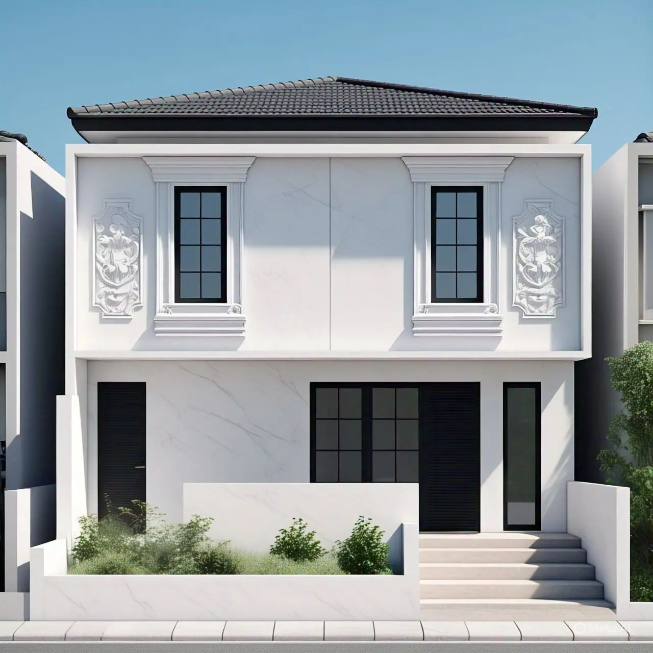 9 Inspirasi Warna Cat Rumah Hitam Putih Populer di 2025: Makin Tampak ...