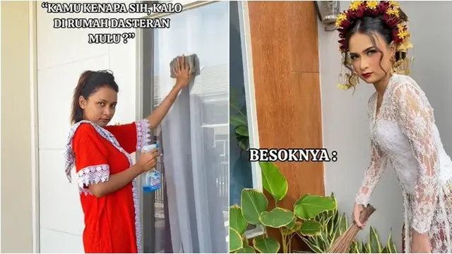 6 Potret Wanita Ikut Tren 'Kenapa di Rumah Dasteran Mulu', Perubahannya Totalitas - Hot Liputan6.com