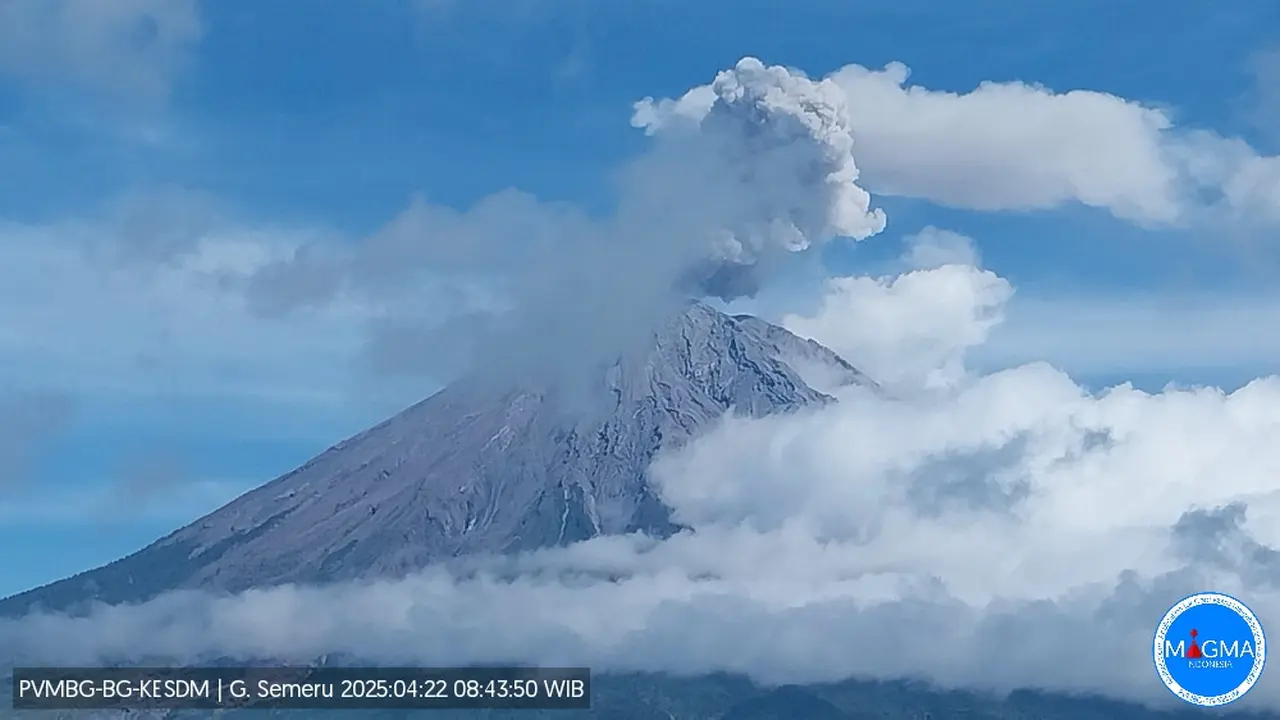 Gunung Semeru Erupsi Hari Ini Selasa 22 April 2025, Semburkan Abu Vulkanik Setinggi 800 Meter ...