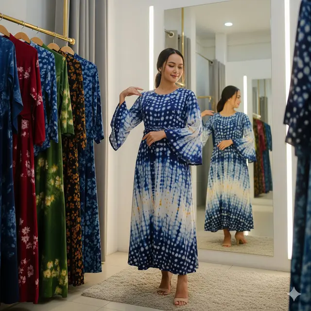 15 Rekomendasi Model Baju Batik Jumputan Lengan Lonceng yang Elegan dan ...