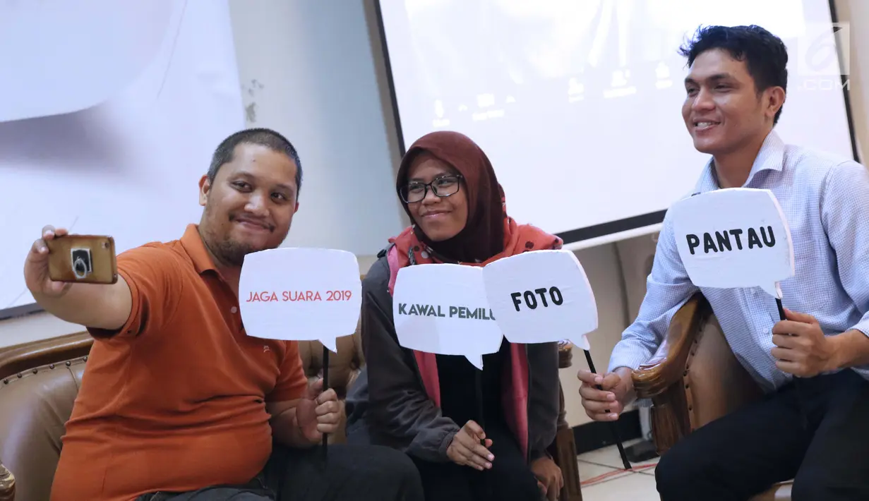 FOTO: Lewat Unggah Foto, Netgrit Ajak Masyarakat Kawal Pemilu 2019 - Foto Liputan6.com