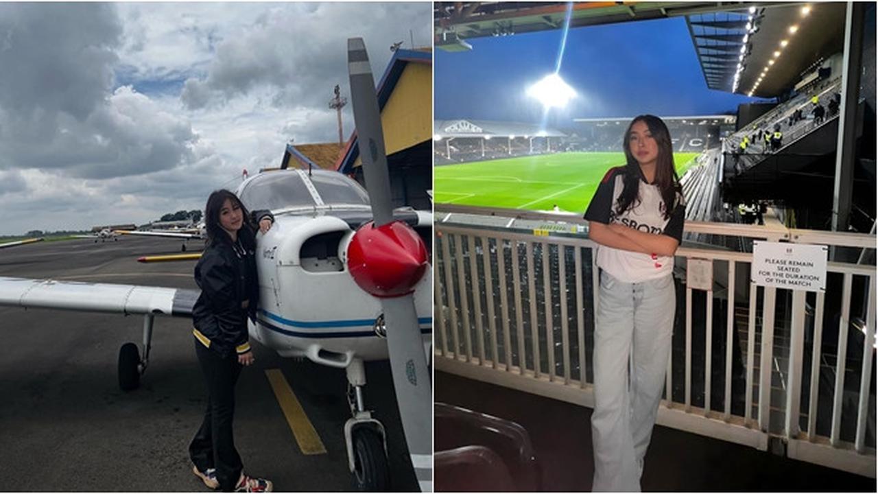 6 Potret Abigail Michelle, Viral Bawa Pesawat Sendiri untuk Nonton Bola ...