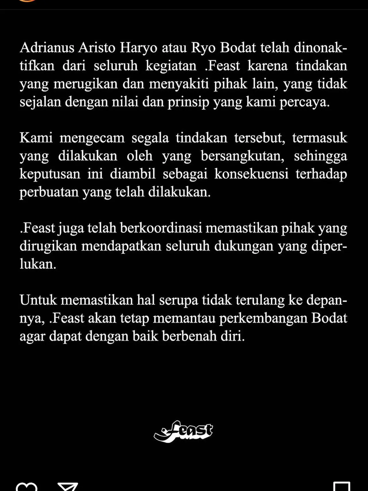 Pengumuman, Band .Feast Pecat Drummernya Imbas Kasus Dugaan Pelecehan, Pemaksaan dan Manipulasi ...