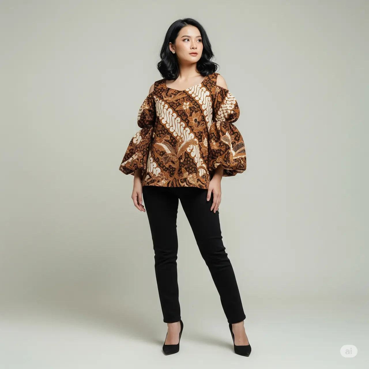6 Model Batik Wanita Cold Shoulder yang Trending untuk Penampilan ...