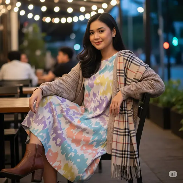 7 Inspirasi Outfit Dress Batik Batwing Modern, Elegan untuk Semi Formal ...