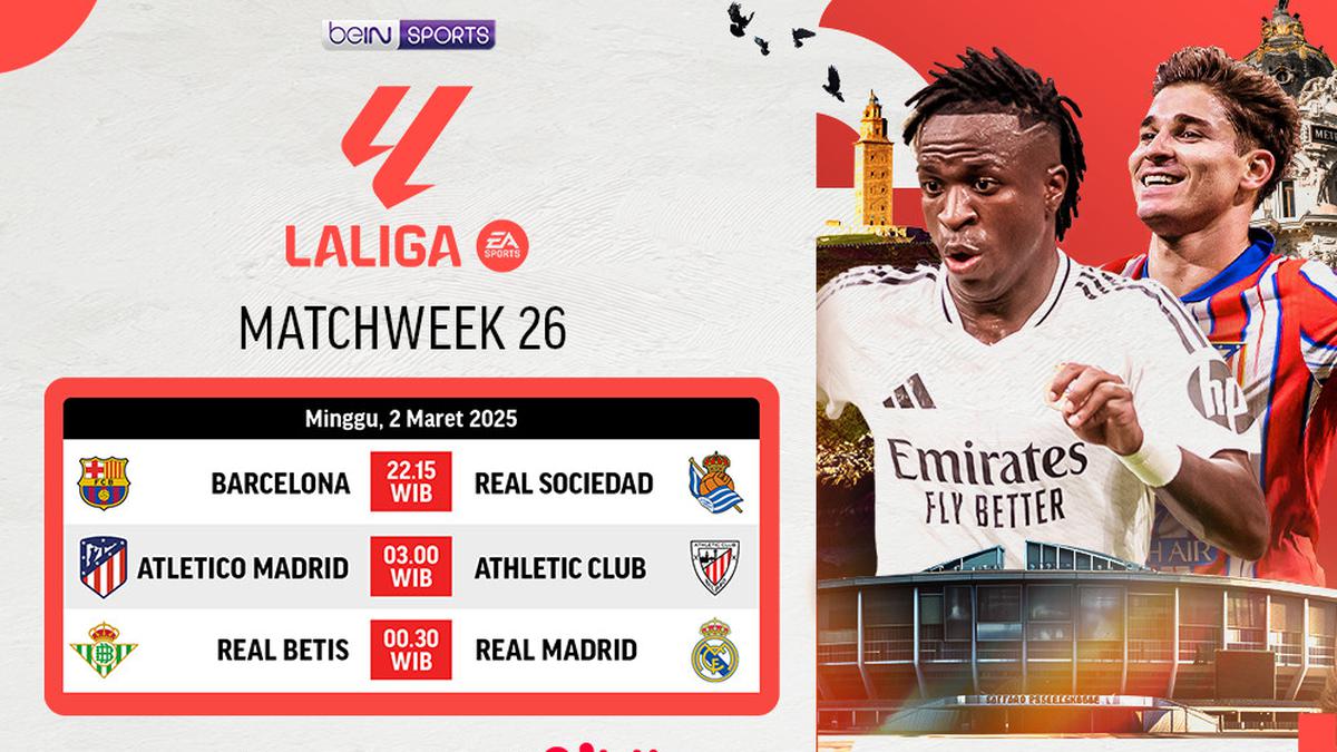 Jadwal Siaran Langsung Liga Spanyol 2024/2025 Matchweek 26 di Vidio - On Off Liputan6.com
