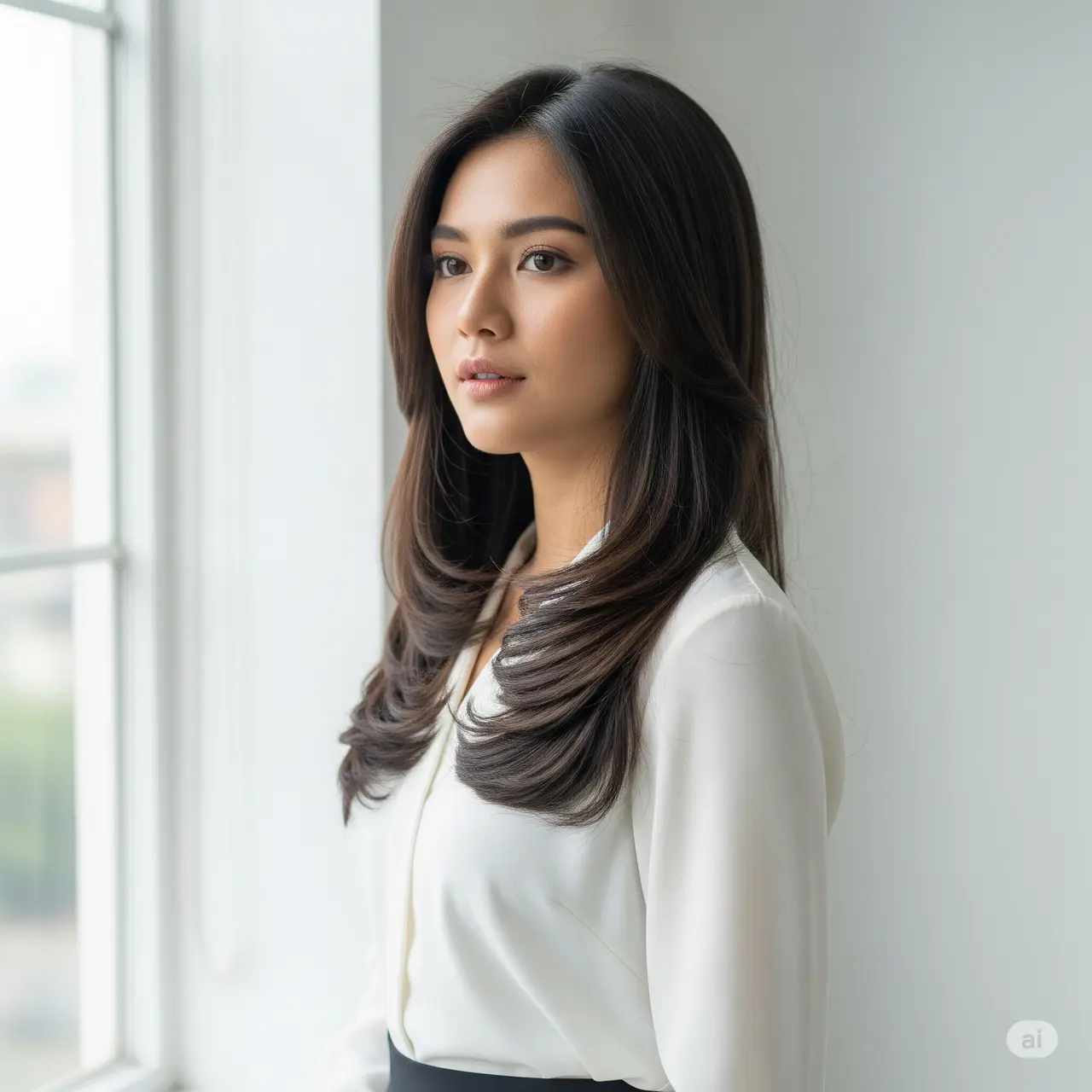 8 Inspirasi Model Rambut Layer Panjang untuk Wanita Karier Usia 25 di ...