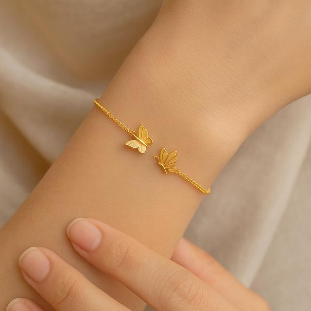 10 Model Gelang Emas Elegan 2 Gram Motif Bunga dan Kupu-kupu Tren di ...