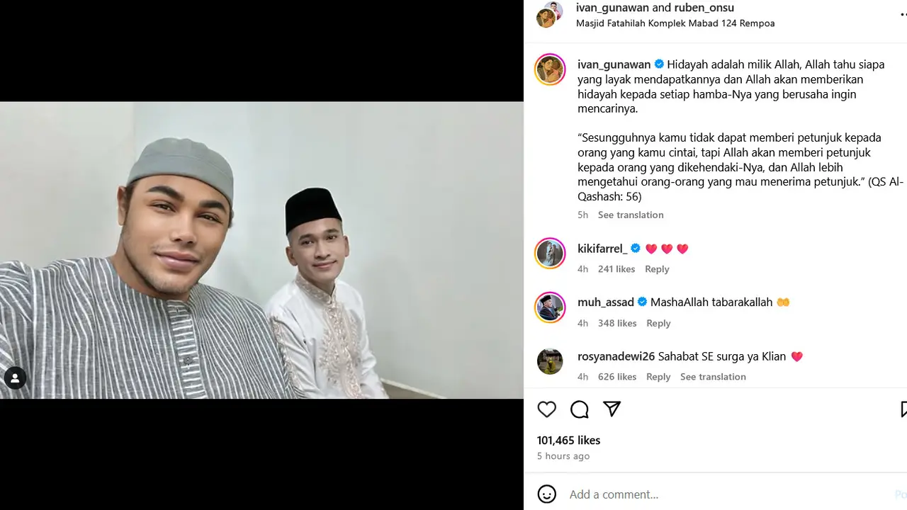 Ruben Onsu Mualaf dan Salat Id Bareng Ivan Gunawan, Igun: Hidayah adalah Milik Allah - ShowBiz ...