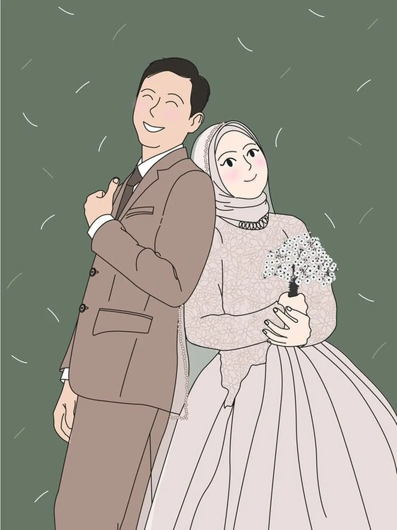 Animasi Wedding Hijab untuk Wallpaper, Lengkap dengan Proses ...