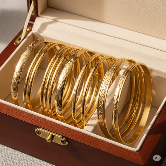 7 Gambar Model Gelang Emas Bulat Timeless, Cocok untuk Acara Formal ...