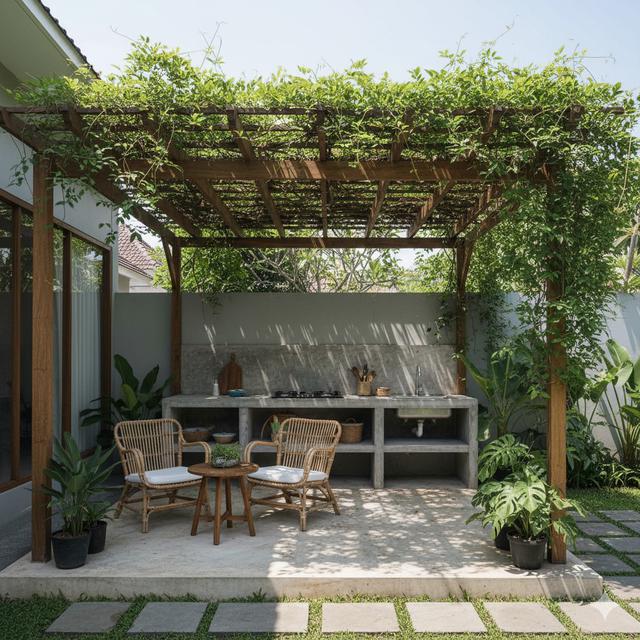 10 Model Teras Rumah Minimalis Menyatu dengan Dapur Outdoor Gaya ...