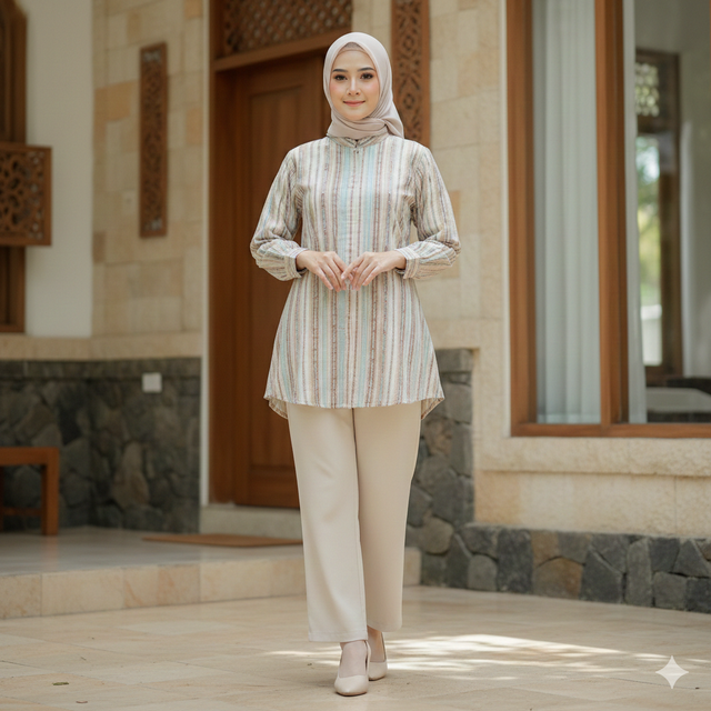 7 Model Baju Atasan Lurik Terbaru, Inspirasi Gaya Modern Bernuansa ...