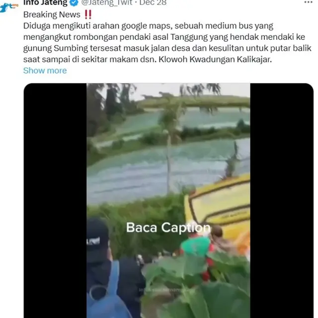 Viral Bus Rombongan Pendaki ke Gunung Sumbing Nyasar di Kuburan, Diduga ...