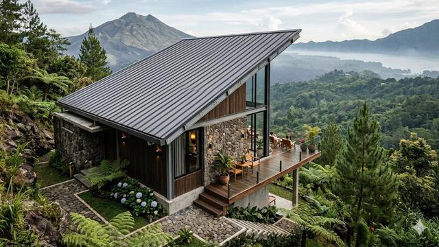 12 Model Rumah Minimalis dengan Atap Miring Minimalis Kekinian