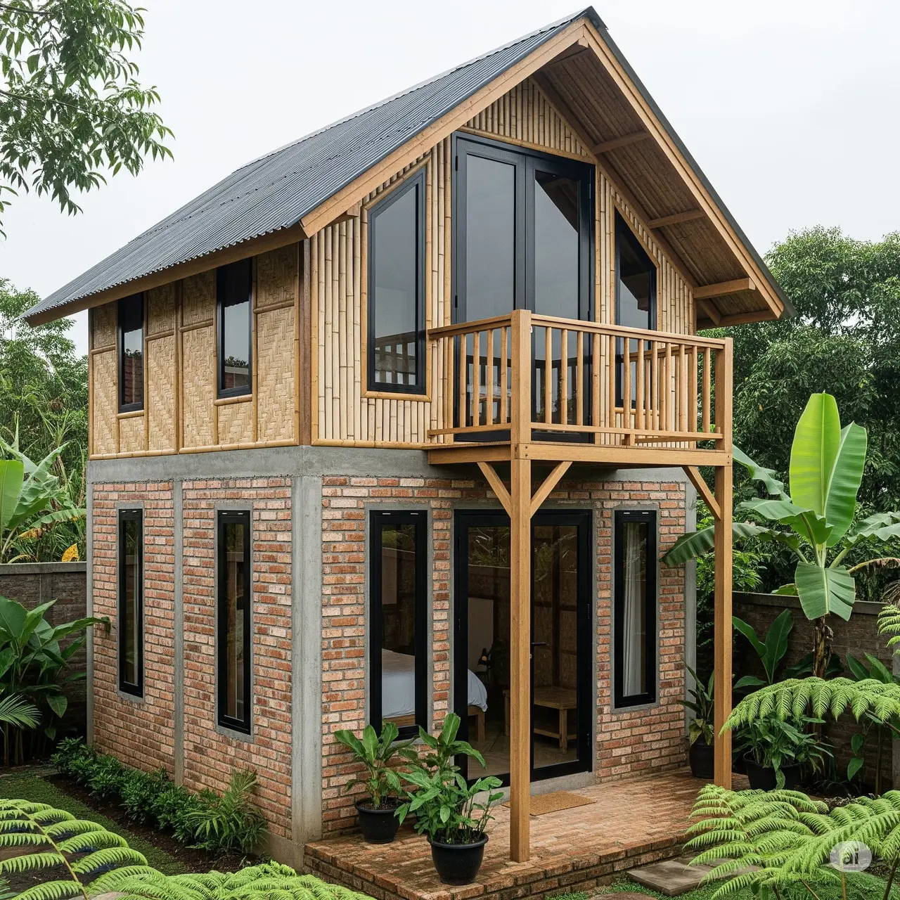 10 Inspirasi Desain Rumah Kecil Batako dan Bambu Hemat Biaya, Nyaman ...