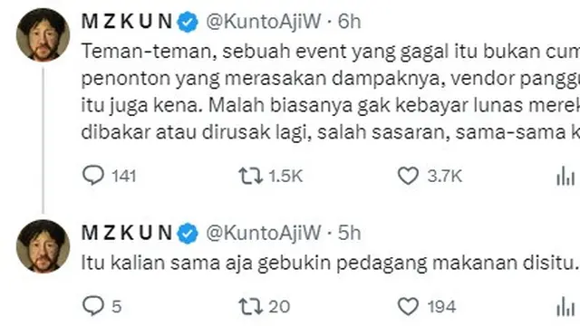 Kunto Aji Masygul Lihat Insiden Pembakaran Panggung di Konser Lentera ...
