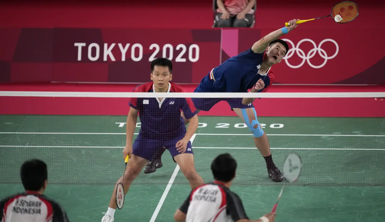 FOTO: Asa Emas Hendra / Ahsan Kandas di Semifinal Olimpiade Tokyo 2020 - Foto Liputan6.com