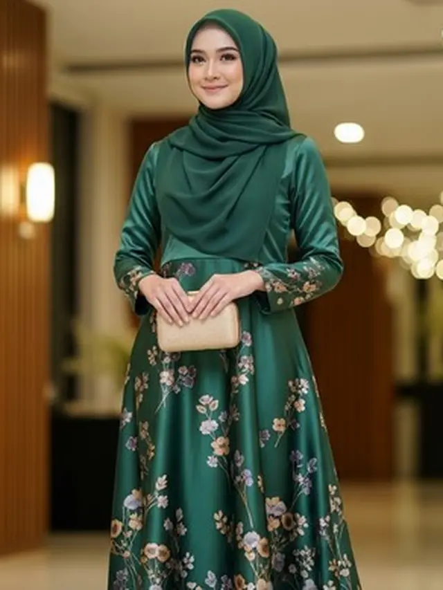 10 Gamis Motif Bunga Muslimah untuk Perayaan Maulid Nabi 2025, Tampil ...