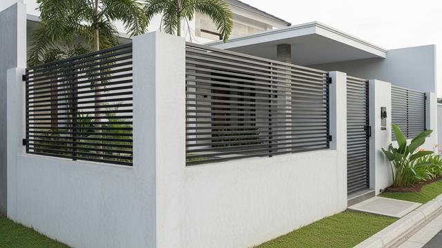 8 Model Pagar Besi dengan Dinding Beton Minimalis, Rumah Terlihat Rapi