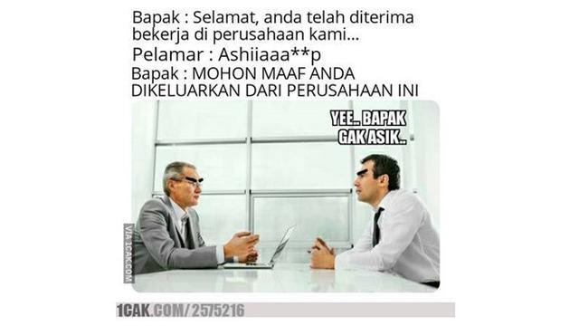 6 Meme Kocak saat Interview Kerja Ini Bikin Ngakak - Hot Liputan6.com