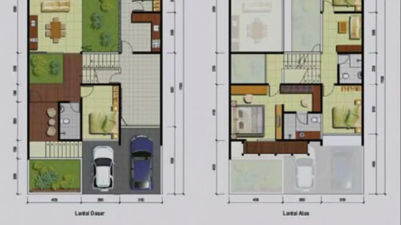Ide Desain Rumah 8x10 Meter 2 Lantai, Lengkap dengan Denah dan Tampak ...