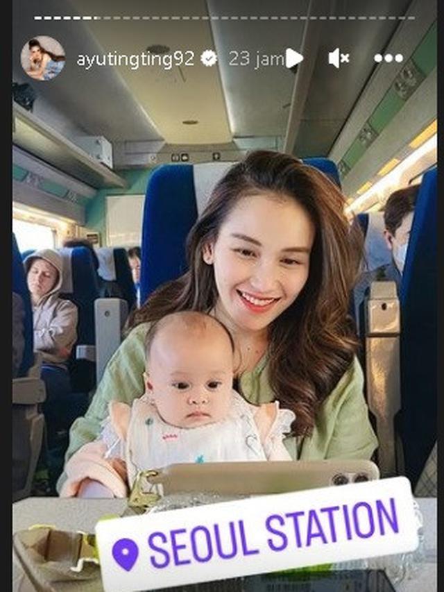 6 Potret Ayu Ting Ting Berlibur ke Korea, Naik Kereta Menuju Busan dan ...