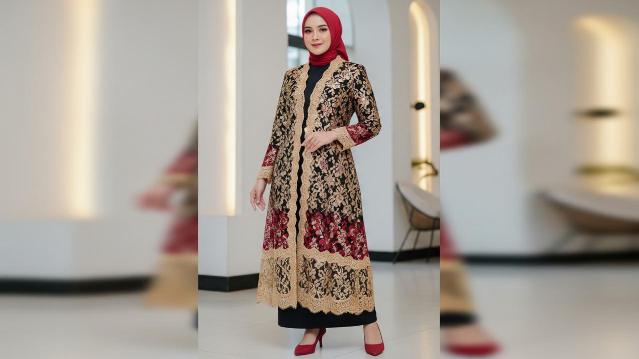 7 Model Gamis Blazer Brokat untuk Wanita Berhijab Gemuk yang Ingin ...