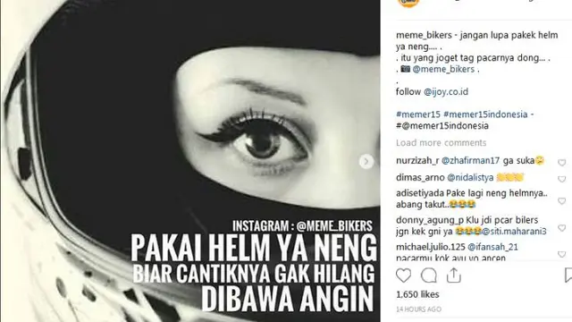 Meme Otomotif Pekan Ini: Pakai Helm Ya Neng - Otomotif Liputan6.com