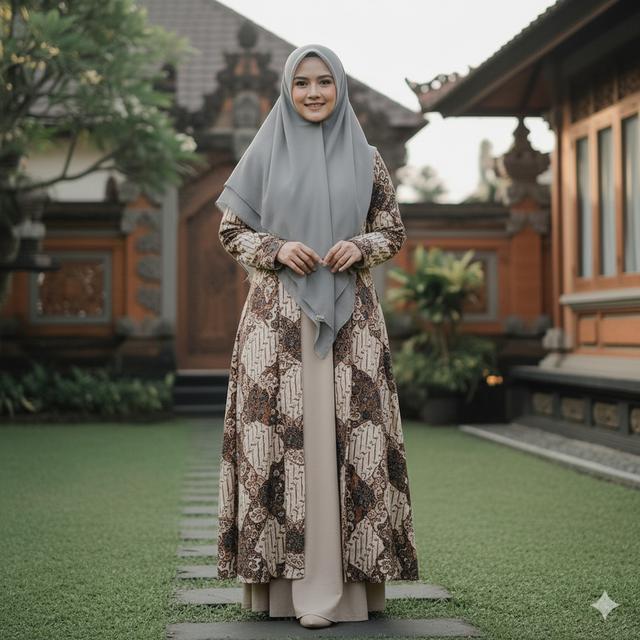 7 Inspirasi Model Batik Hijab Syari Elegan untuk Peringati Hari Batik 2 ...