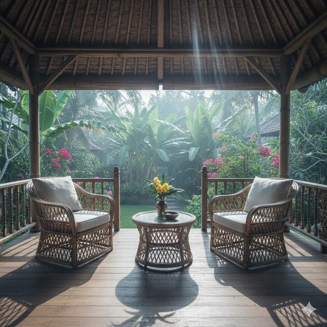 7 Desain Teras Rumah Tropis Bahan Bambu ala Vila Bali, Serasa Liburan ...