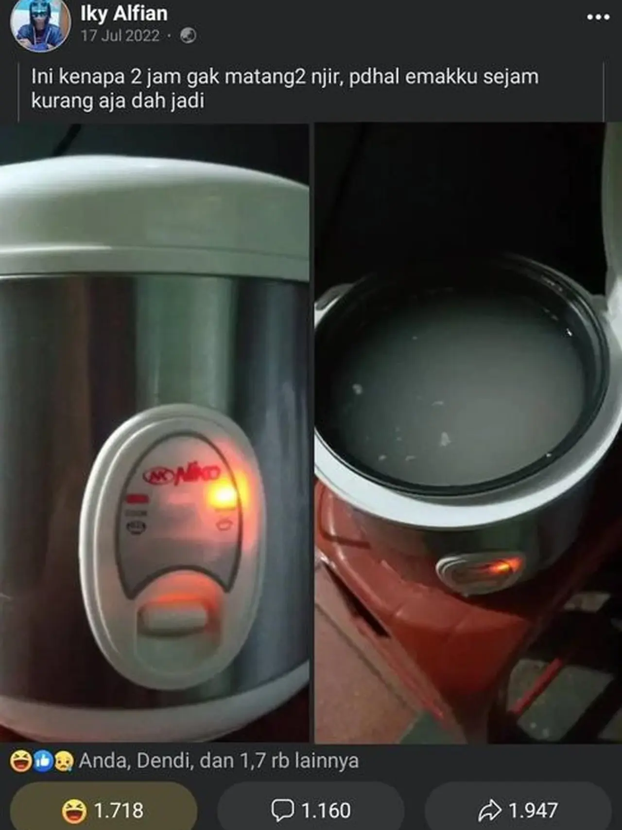 7 Potret Nyeleneh Orang Gagal Masak Nasi Ini Bikin Geleng Kepala - Hot Liputan6.com