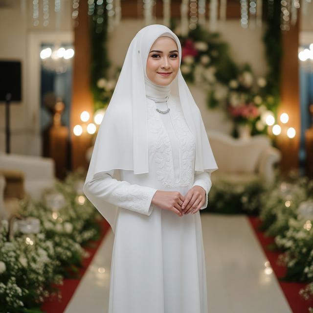 9 Model Gamis Putih Simple dan Elegan untuk Acara Syukuran, Tampil ...