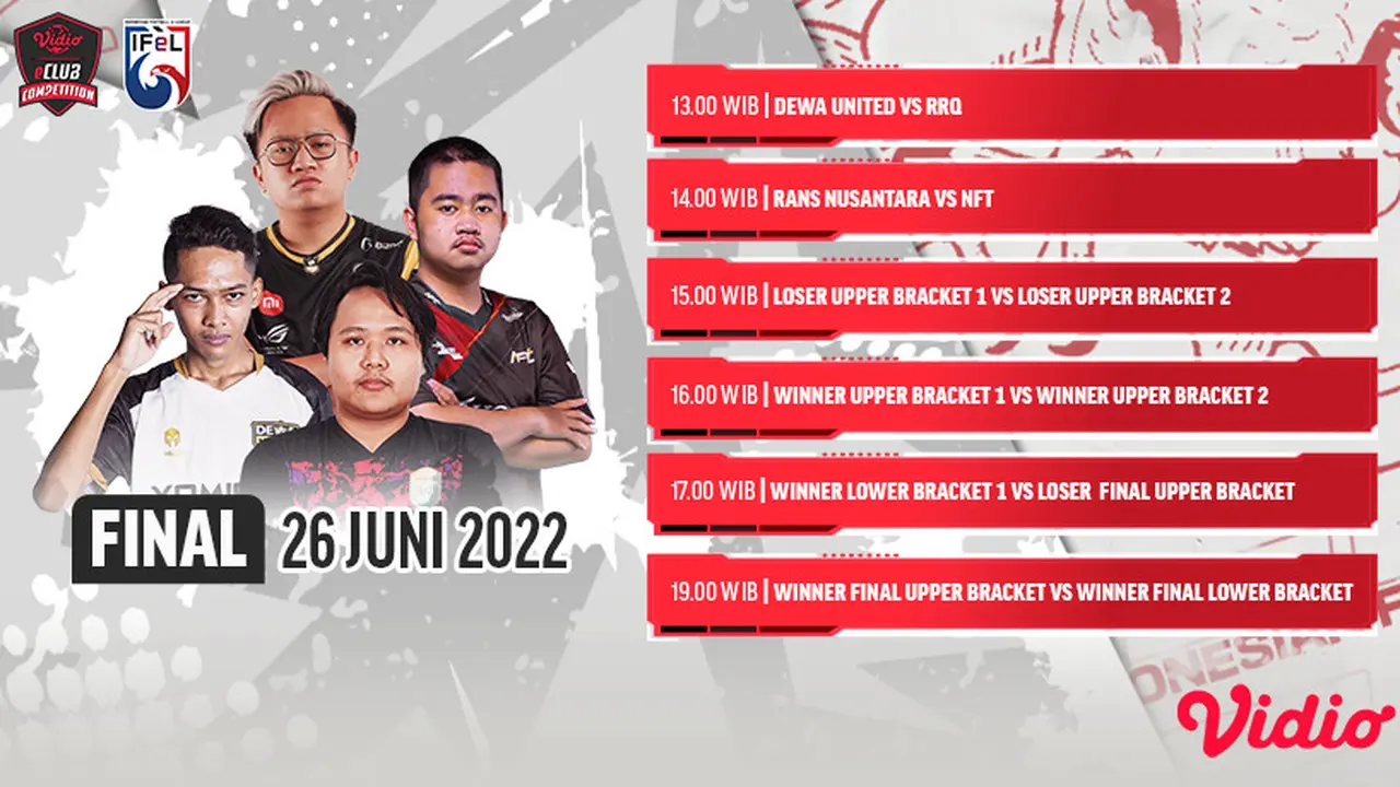 Yuk, Tonton Live Streaming Grandfinal Vidio eClub Competition 2022 : Ada Tim RRQ - Tekno ...
