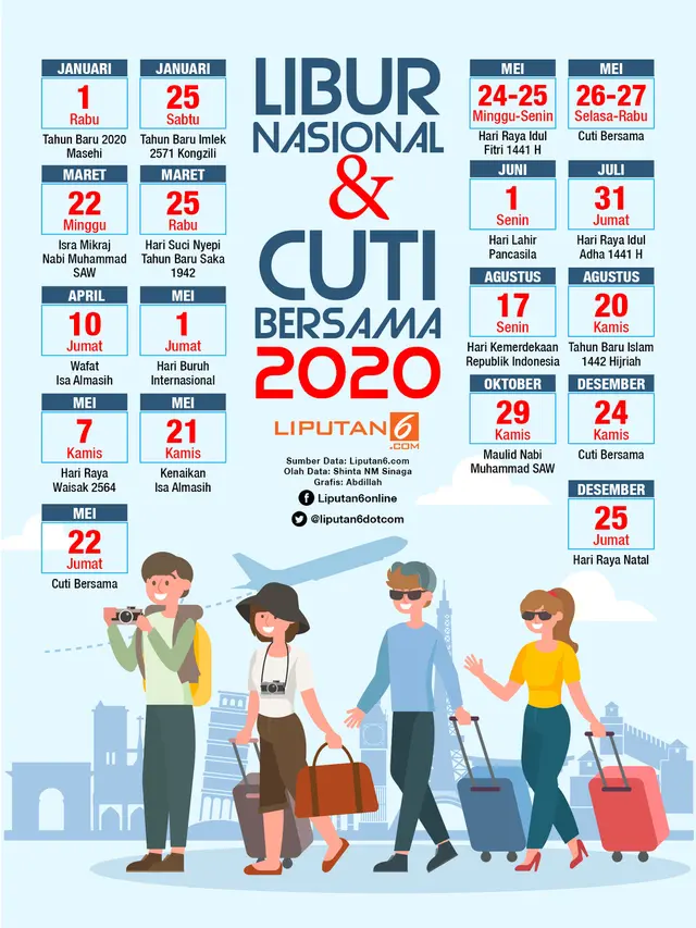 Kalender Libur Nasional dan Cuti Bersama 2020 - News Liputan6.com
