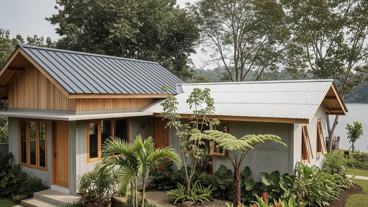 10 Gambar Rumah Minimalis Atap Asbes Kombinasi Seng yang Estetik dan ...