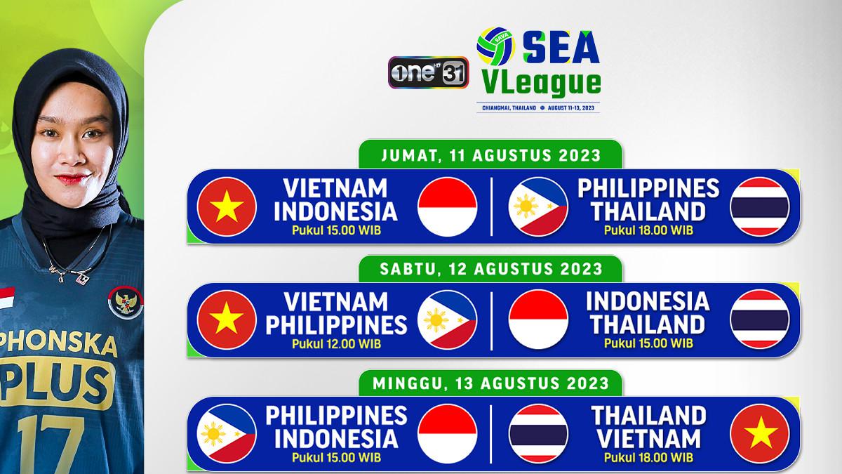Jadwal dan Live Streaming SEA VLeague 2023 Putri Seri Kedua di Vidio - Ragam Bola.com