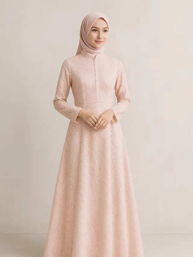 13 Model Gamis Brokat Simple Elegan 2025, Bikin Tampil Cantik - Hot ...