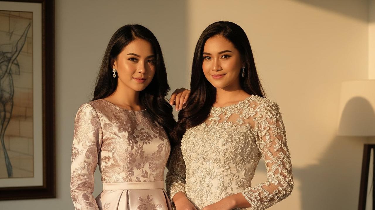 10 Model Baju Brokat Pesta Satin Kombinasi Bahan Premium, Tampil Elegan ...